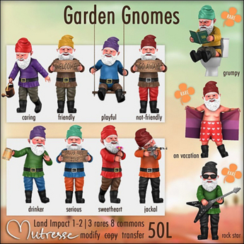 Second Life Marketplace - 10 Mutresse - On vacation Gnome - RARE